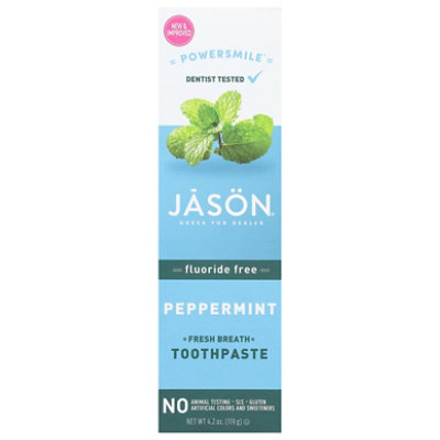 Jason Toothpaste Peppermint Flavored Fluoride Free - 4.2 OZ - albertsons