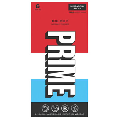 Prime Hydration Ice Pop Electrolyte Drink Mix Packets - 6 Count ...