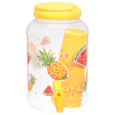 Signature Select 1 Gallon Plastic Summer Sun Tea Jar With 4 Tumblers ...