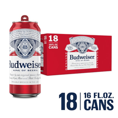 Budweiser 5% ABV Beer In Cans - 18-16 Fl. Oz. - albertsons