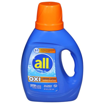 All 5-in-1 Liquid Detergent With Oxi Plus Odor Lifter, Fresh Clean - 36 ...