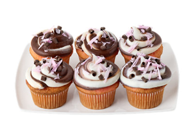 Strawberry Fudge Iced Cupcakes 6 Count - Each - safeway