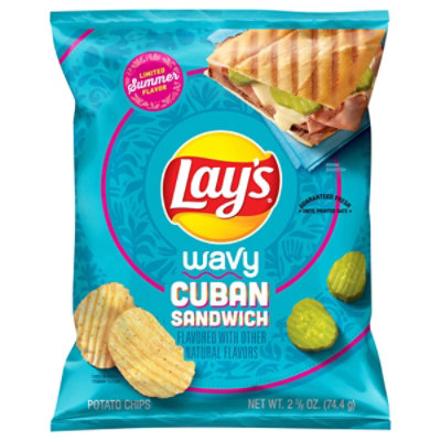 Lays Wavy Potato Chips Cuban Sandwich Potato Crips - 2.62 Oz - safeway