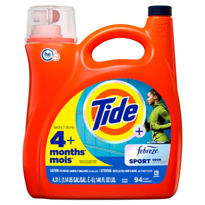 Tide Liquid Detergent Plus Febreze Sport Odor Defense He - 146 FZ ...