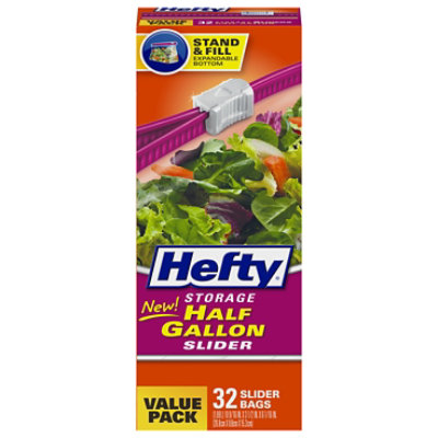 Hefty Slider Bags Half Gallon Carton 32 Count - 32 CT - albertsons