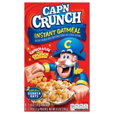 Cap'n Crunch Instant Oatmeal Cereal Regular - 8.5 OZ - albertsons