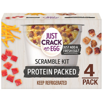 Just Crack an Egg Scramble Breakfast Bowl Kit Sharp Cheddar Cheese Pork ...