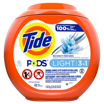 Tide Light 3 In 1 Ocean Mist Laundry Detergent Pods - 42 Count - safeway