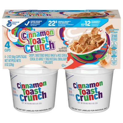 Cinnamon Toast Crunch Breakfast Cereal Cups - 4-8 Oz - safeway