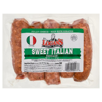 Logan's Fully Cooked Sweet Italian Sausage - 14 Oz - acmemarkets