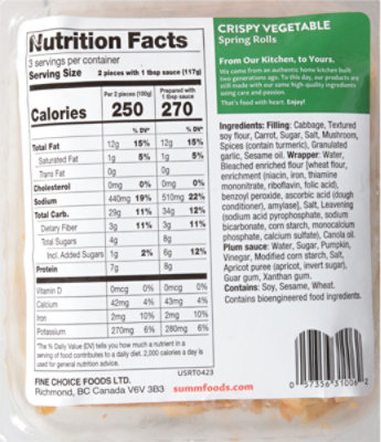 Crispy Vegetable Spring Rolls - 12.35 Oz - safeway