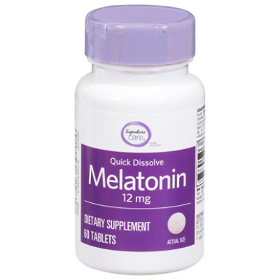Signature Select/Care Quick Dissolve Melatonin 12 Mg Tablets - 60 Count ...