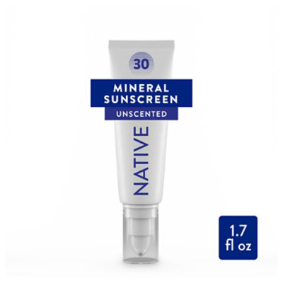 Native Unscented Mineral Face Sunscreen - 1.7 Oz - albertsons