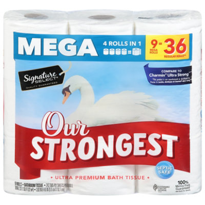 Signature Select Bath Tissue Our Strongest Mega - 9 Roll - vons