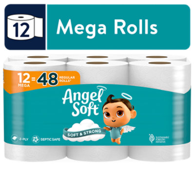 Angel Soft Bathroom Tissue - 12 Mega Roll - jewelosco