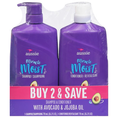 Aussie Miracle Moist Shampoo And Conditioner Hair Set - 26.2 Fl. Oz ...