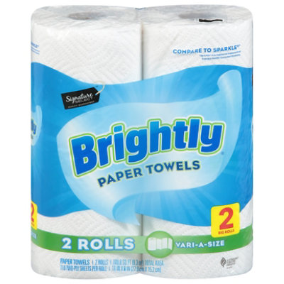 Signature SELECT Paper Towel Brightly Double Roll - 2 Roll - safeway