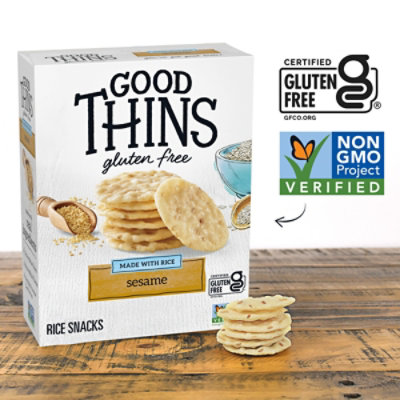 Good Thins Sesame Rice Snacks Gluten Free Crackers - 3.5 Oz - albertsons