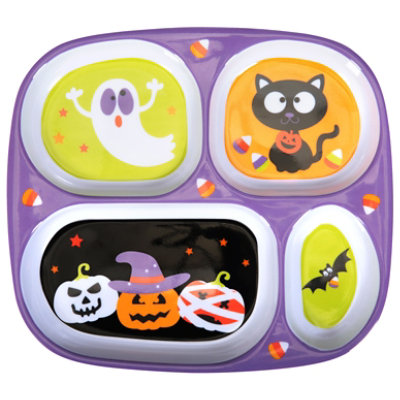Inno Art Melamine Divided Kids Plate Halloween Print 1 Count - Each ...
