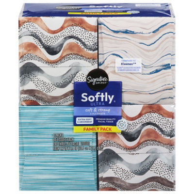 Signature SELECT Ultra Softly Facial Tissue Cube 4 Pack - 4 - 60 Count ...
