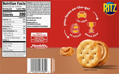 Ritz Peanut Butter Sandwich Crackers - 20 Count - safeway