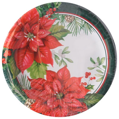 Signature SELECT Bloom Poinsettia Dinner Plate - 8 Count - albertsons