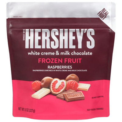 HERSHEY'S White Crème & Milk Chocolate Raspberries Frozen Fruit - 8 Oz ...