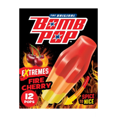 Bomb Pop Extremes Fire Cherry Ice Pops 12 Pack - 21 Fl. Oz. - albertsons