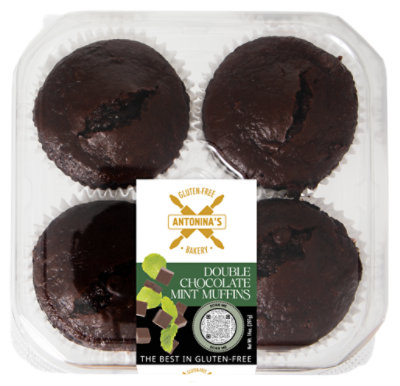 Antonina's Gluten Free Double Chocolate Mint Muffins - 14 Oz - carrsqc