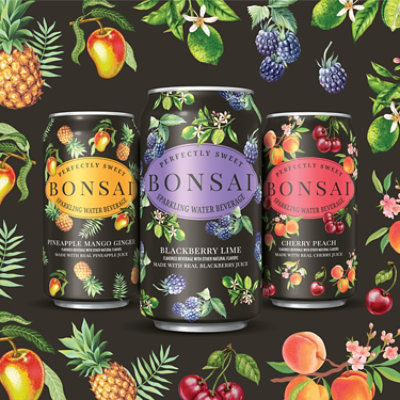 Bonsai Cherry Peach Sweetened Sparkling Water Cans - 8 - 12 Fl. Oz. - albertsons