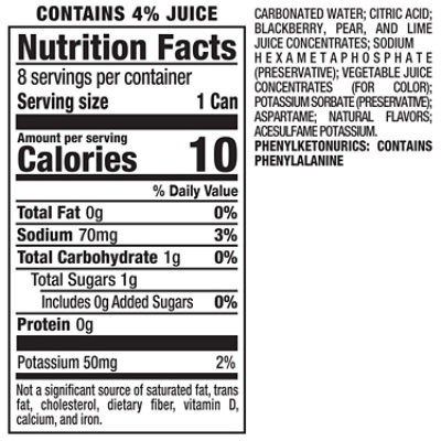 Bonsai Blackberry Lime Sweetened Sparkling Water Cans - 8 - 12 Fl. Oz. - safeway