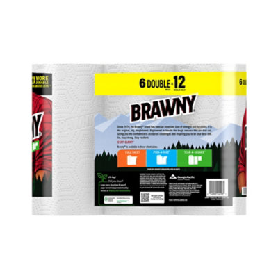 Brawny Tear-a-square Paper Towels 6 Double Rolls - 6 Rolls - albertsons