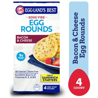 Eggland's Best Bacon & Cheese Frozen Egg Rounds - 4 Count - safeway