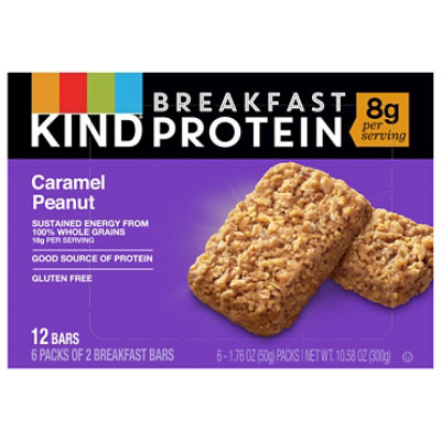 Kind Breakfast Bars Caramel Peanut - 6 Count - albertsons