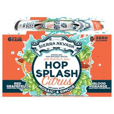 Sierra Nevada Hop Splash Citrus Sparkling Hop-Infused Water - 6-12 Fl ...