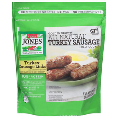 Jones Dairy Farm Golden Brown All Natural Turkey Sausage Links - 16 Oz ...