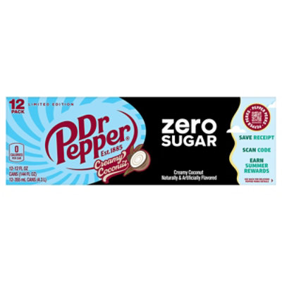 Dr Pepper Creamy Coconut Zero Sugar 12-12fz - 12-12 FZ - Safeway