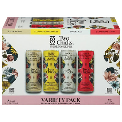 Two Chicks Vodka Sparkling Cocktails Variety Pack - 8-12 Fl. Oz ...