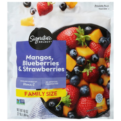 Signature Select Blueberries Strawberries & Mango Family Size - 48 Oz ...