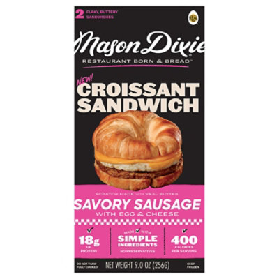 Mason Dixie Biscuit Croissant Sausage Egg Cheese 2ct - 9 Oz - safeway