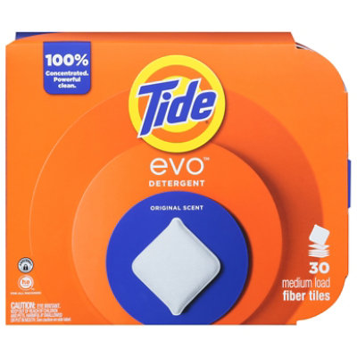 Tide Evo Laundry Detergent Fiber Tiles, Original Scent - 30 Count ...