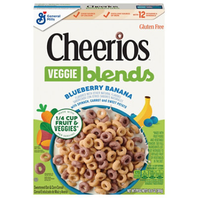 Cheerios Veggie Blends Blueberry Banana Breakfast Cereal - 10.6 Oz ...