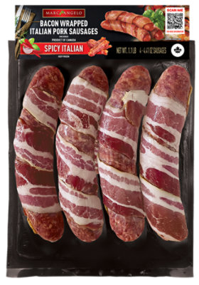 Marcangelo Bacon Wrapped Italian Pork Sausage Spicy Italian - 17.6 OZ - safeway
