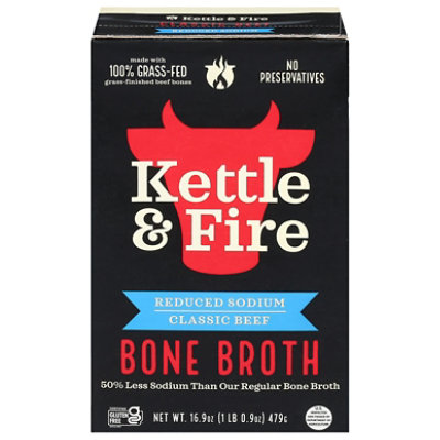 Kettle And Fire Bone Broth Beef Reduced Sodium - 16.9 OZ - safeway