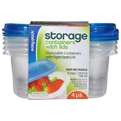 Ep Rect Containers&lids 28z/709ml - 4 CT - jewelosco