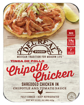 Del Real Chipotle Chicken Tinga - 15 OZ - safeway