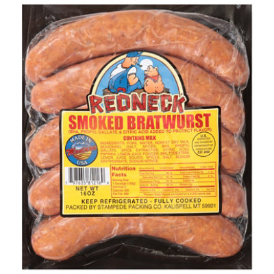 Redneck Smoked Bratwurst Package 16 Oz - 16 OZ - albertsons