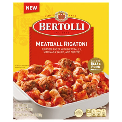Bertolli Meatball Rigatoni Frozen Dinners Entrees, 25 Oz - 25 OZ - safeway