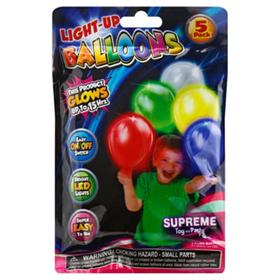 Sup 11in Led Lt Up Balloons - 5 CT - jewelosco