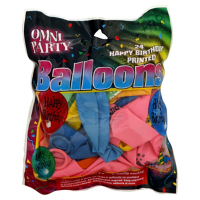 Omni Balloons Happy Birthday - 24 Count - albertsons